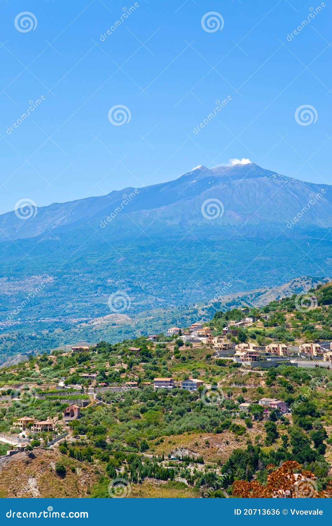 View on Etna in summer day stock photo. Image of italy - 20713636