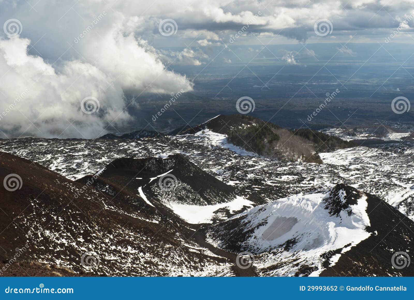 View of Etna volcano stock photo. Image of erupting, peak - 29993652