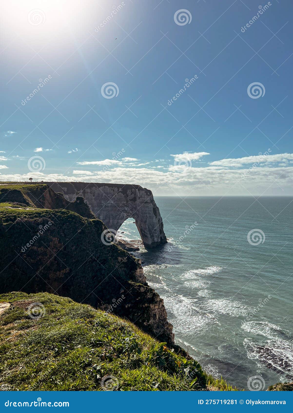 View of Etretat White Cliffs in Normandy, France Stock Image - Image of ...