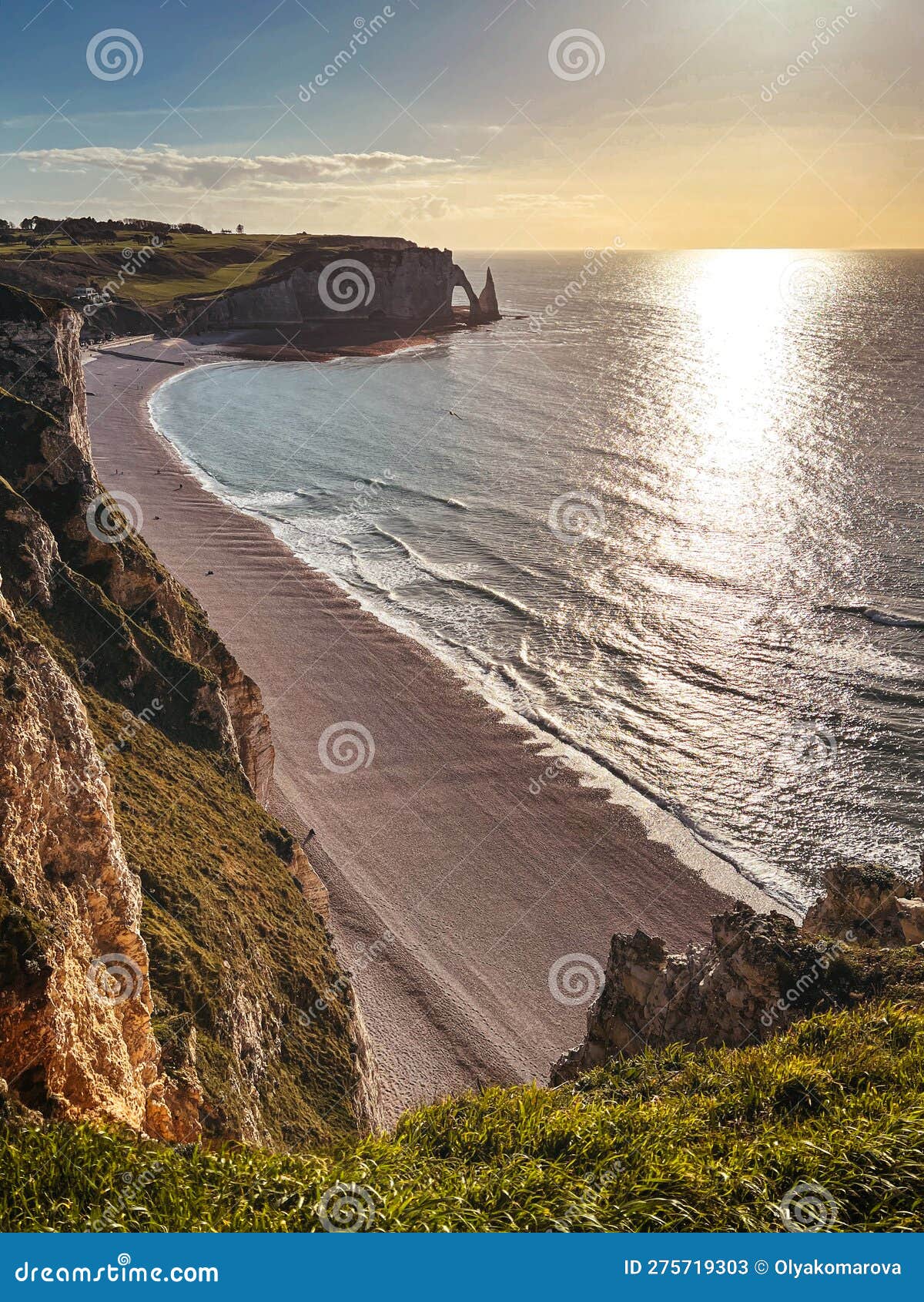 View of Etretat White Cliffs in Normandy, France Stock Image - Image of ...