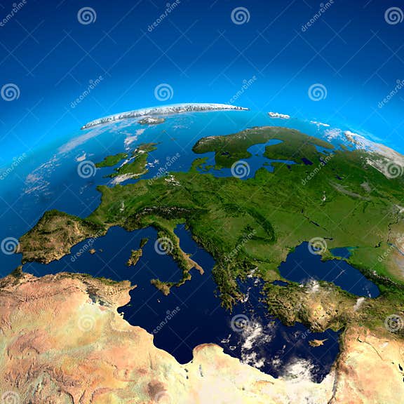 View on Europe from a Height Stock Illustration - Illustration of ...
