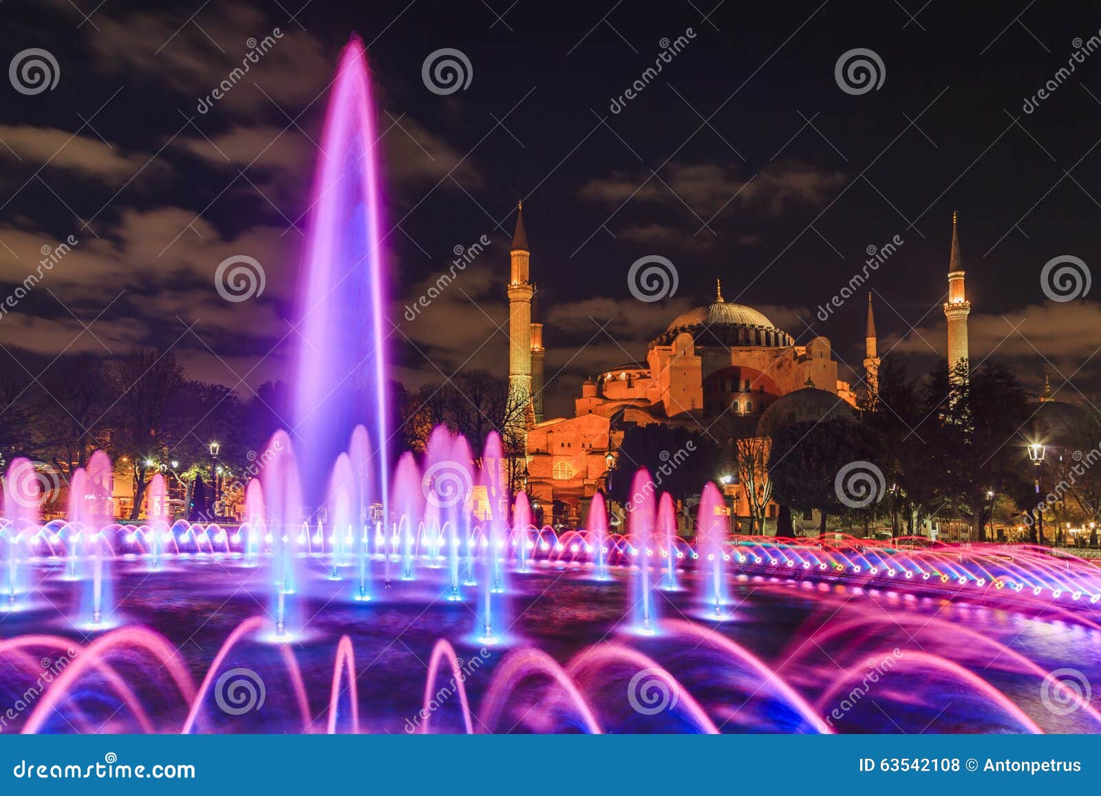 View of the Evening Fountain. Istanbul Stock Photo - Image of east ...