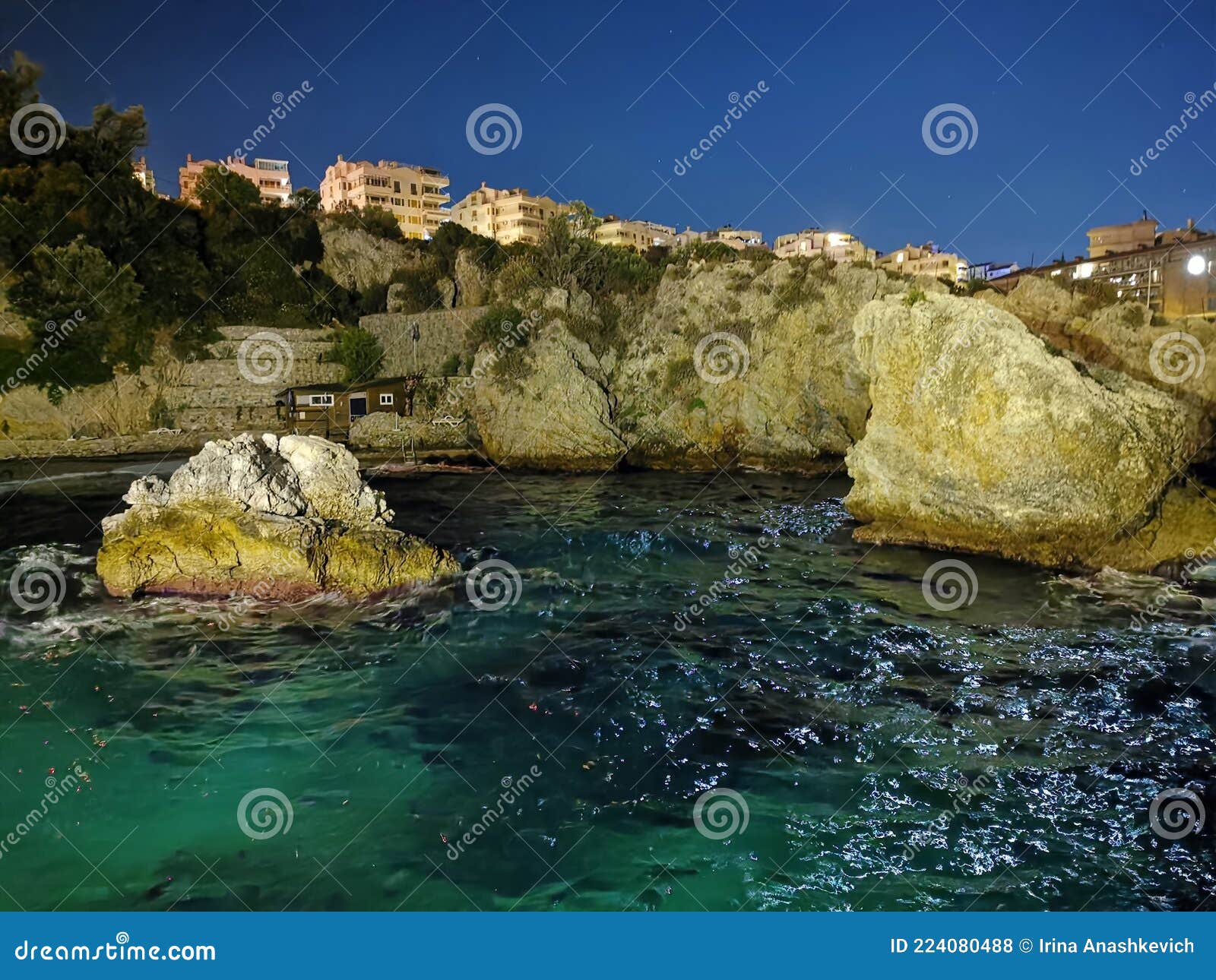 View of the Evening Rocky Coast. Kusadasi, Turkey. Stock Photo - Image ...