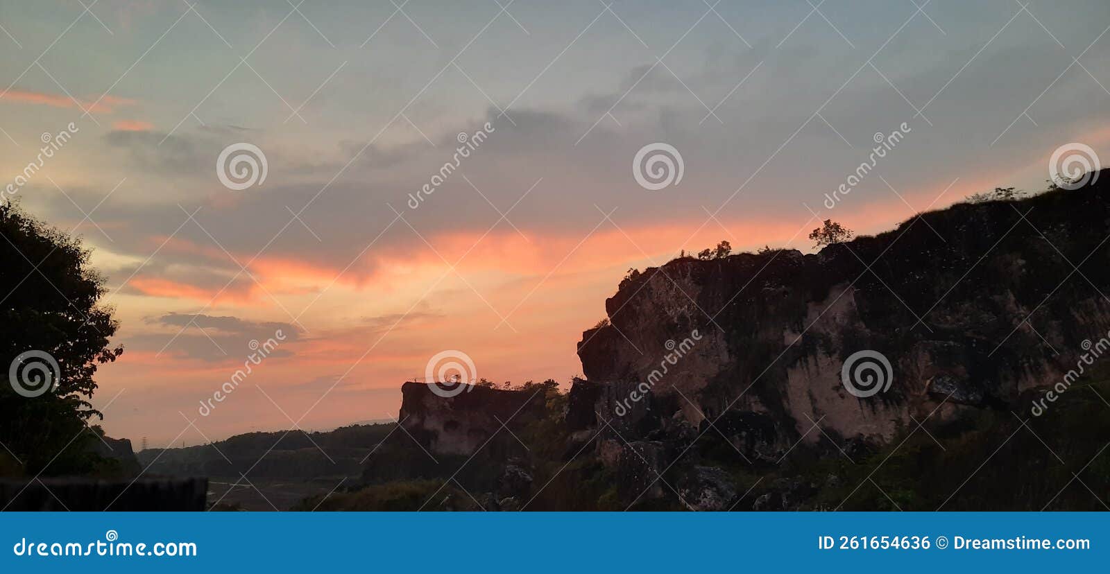 The View of the Evening Sky on the Cliffs of the Limestone Mountain ...