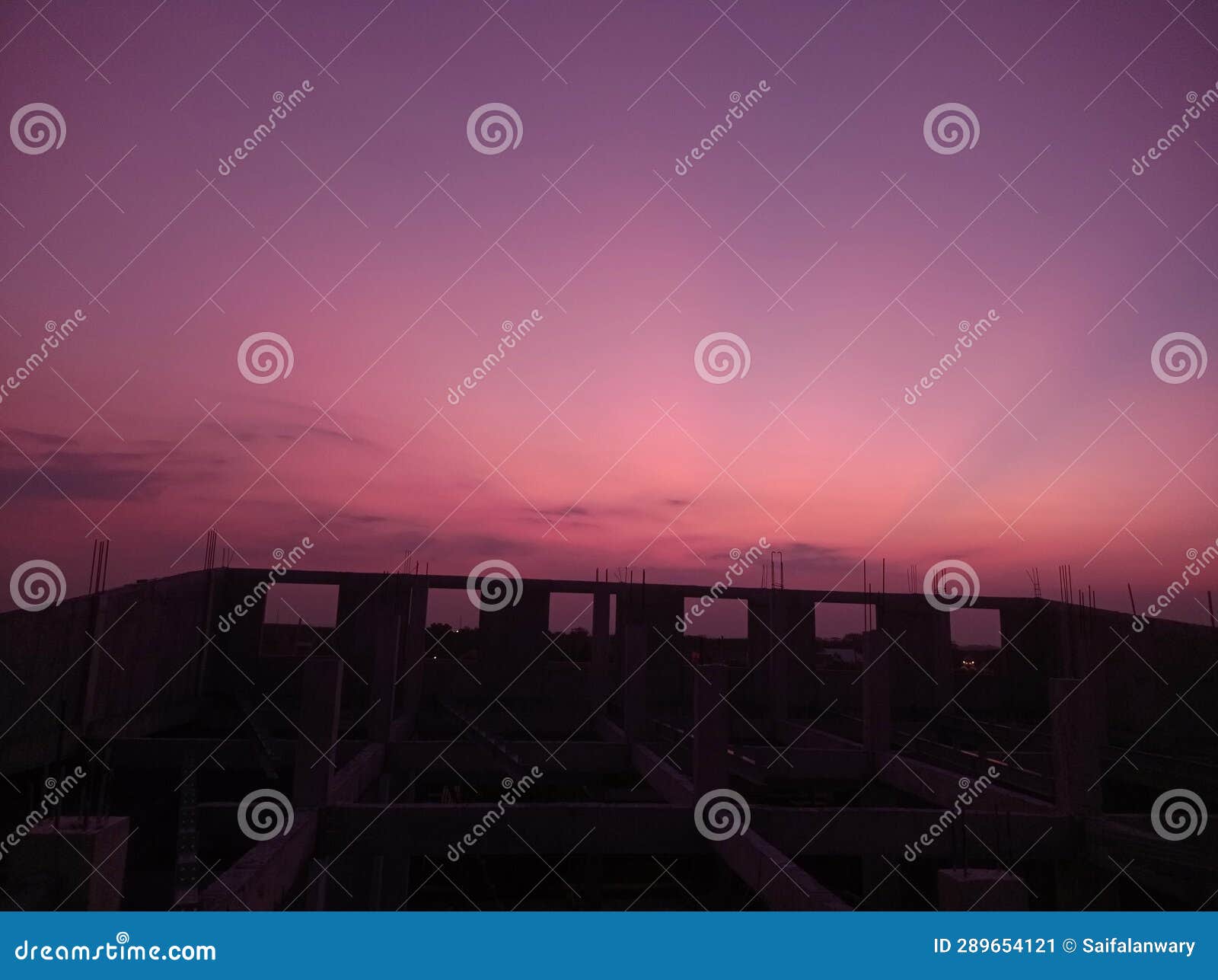 View of the Evening Sky from the Top of the 4th Floor Building Stock ...