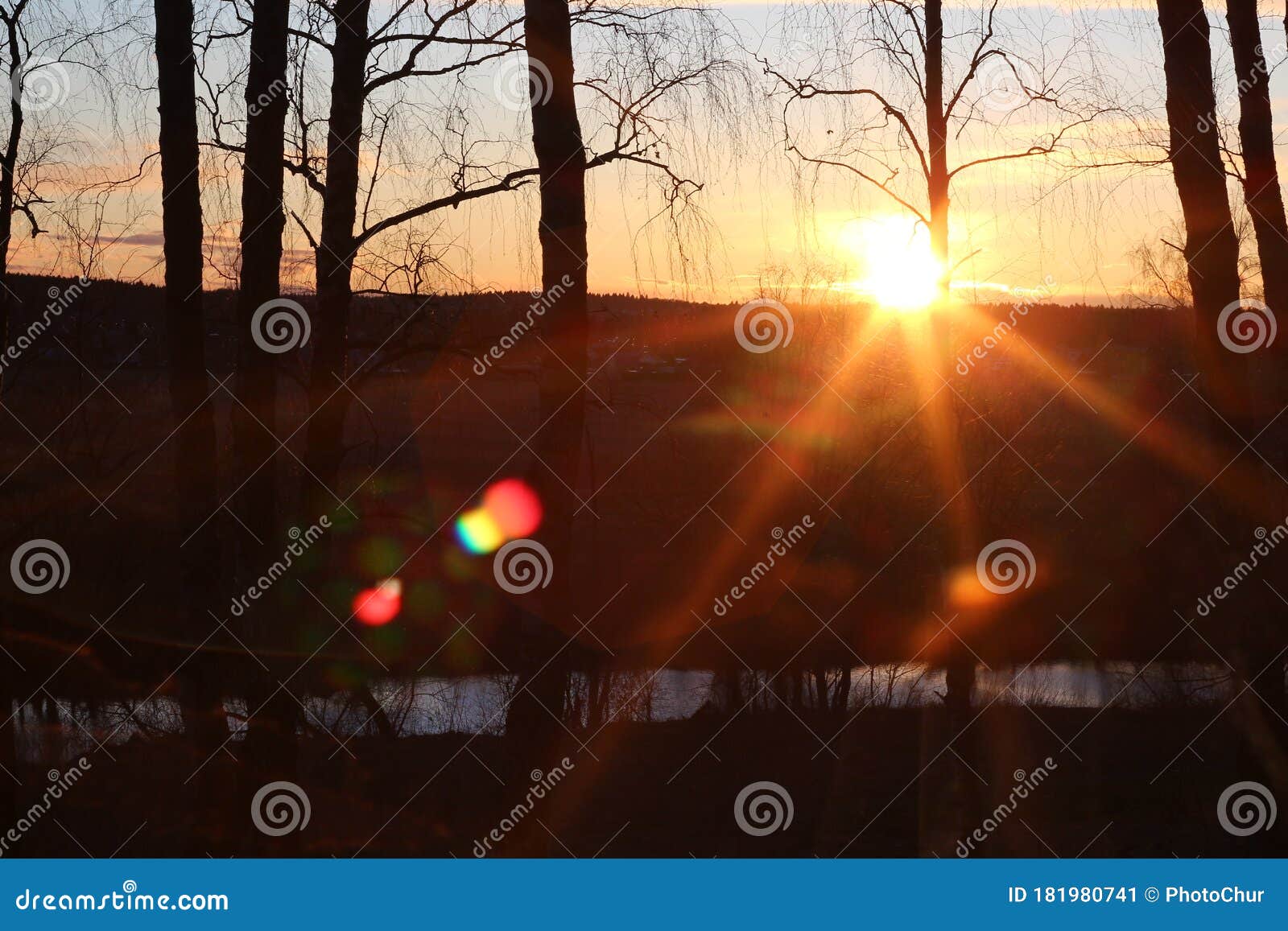 View of the Evening Sun at Sunset Stock Image - Image of summer ...