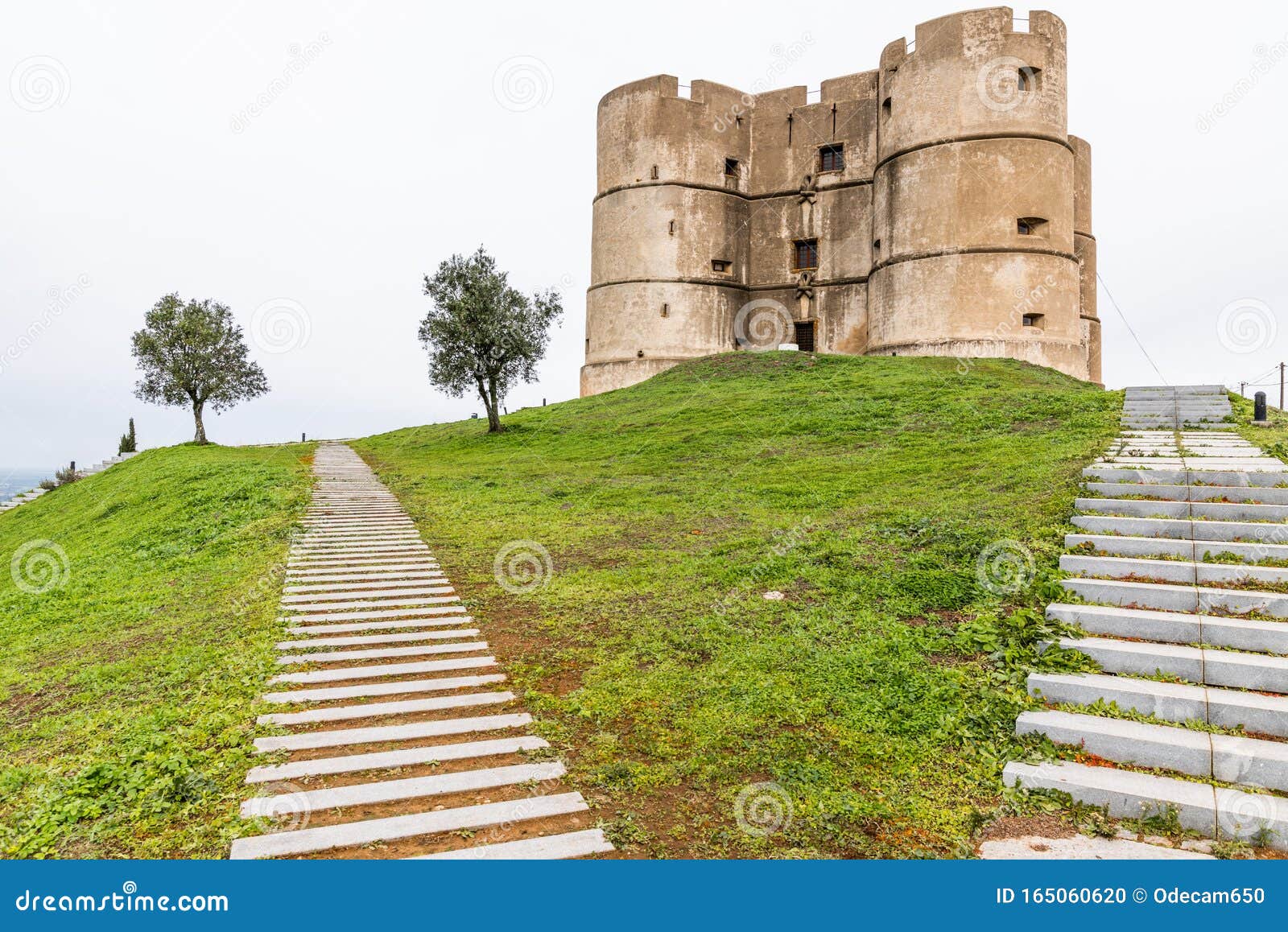 View of the Evora Monte Castle in Evoramonte, Portugal Stock Photo ...