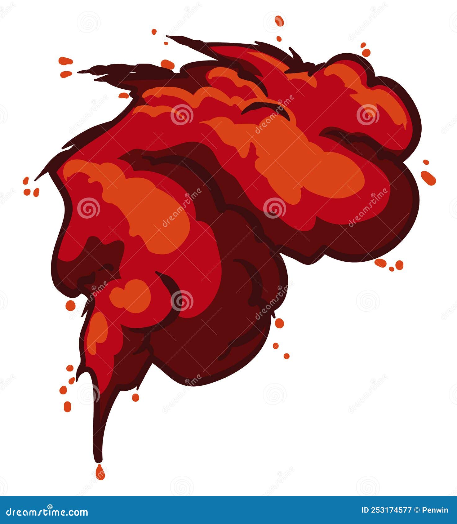 View of Explosion with Debris, Vector Illustration Stock Vector ...