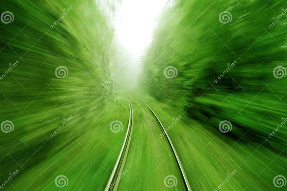 View from an Express Train on High Speed Stock Photo - Image of town ...