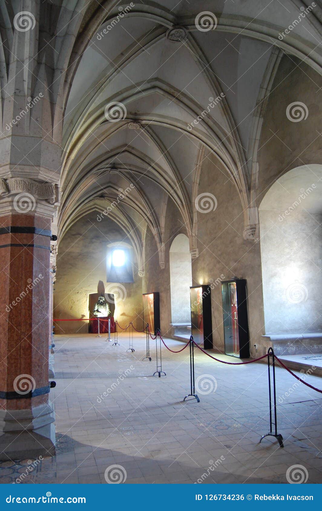 View of Exterior of Ancient Temple with Arcs and Columns Stock Photo ...