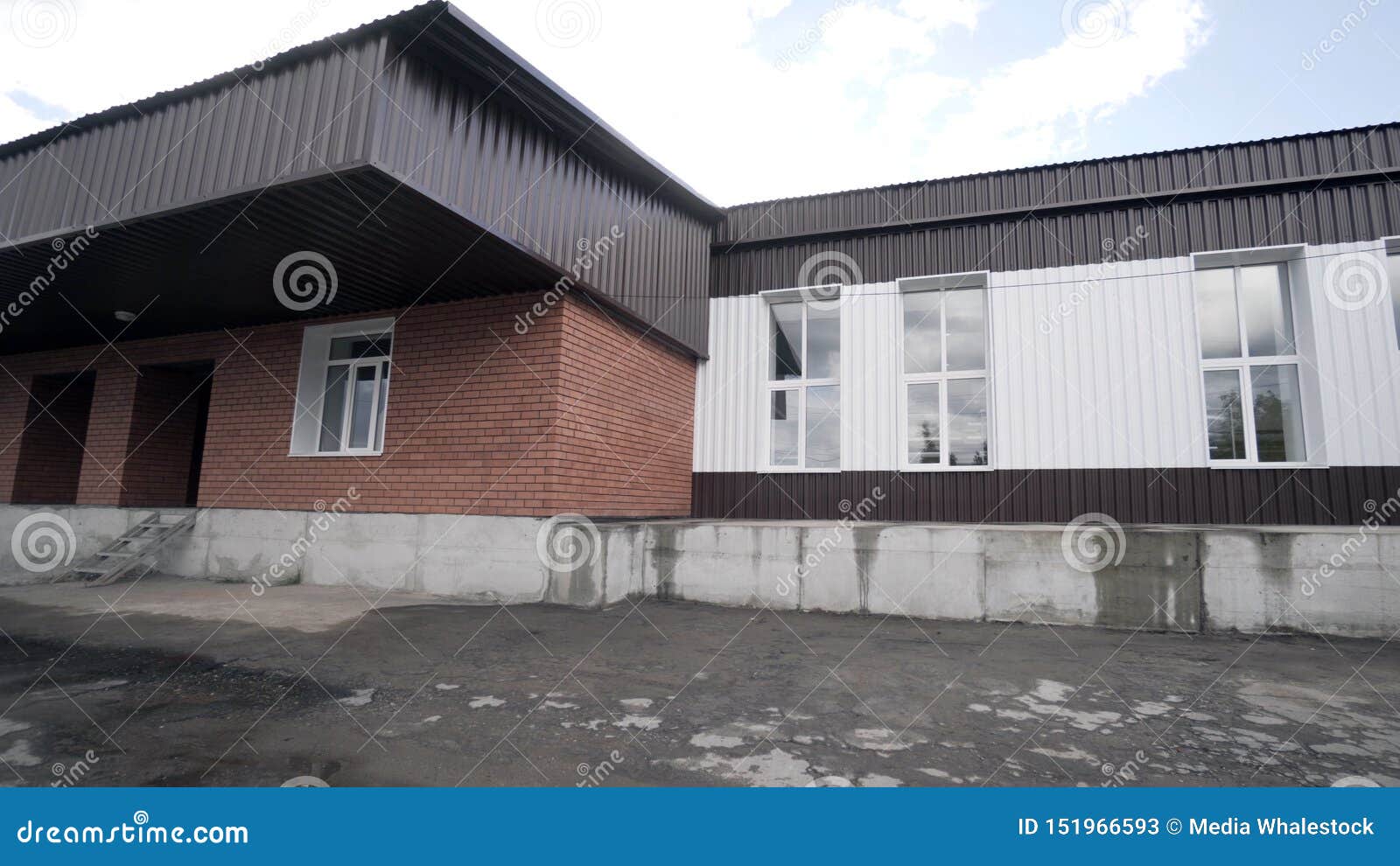 View of Exterior of Small Factory. Action Stock Image - Image of ...