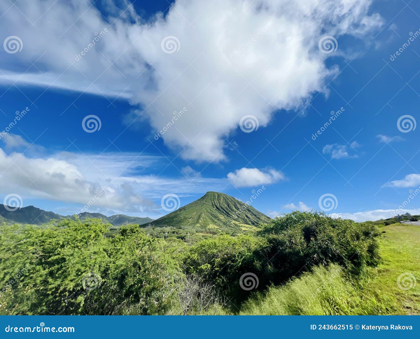 View of an Extinct Volcano, Mountains Stock Image - Image of meadow ...