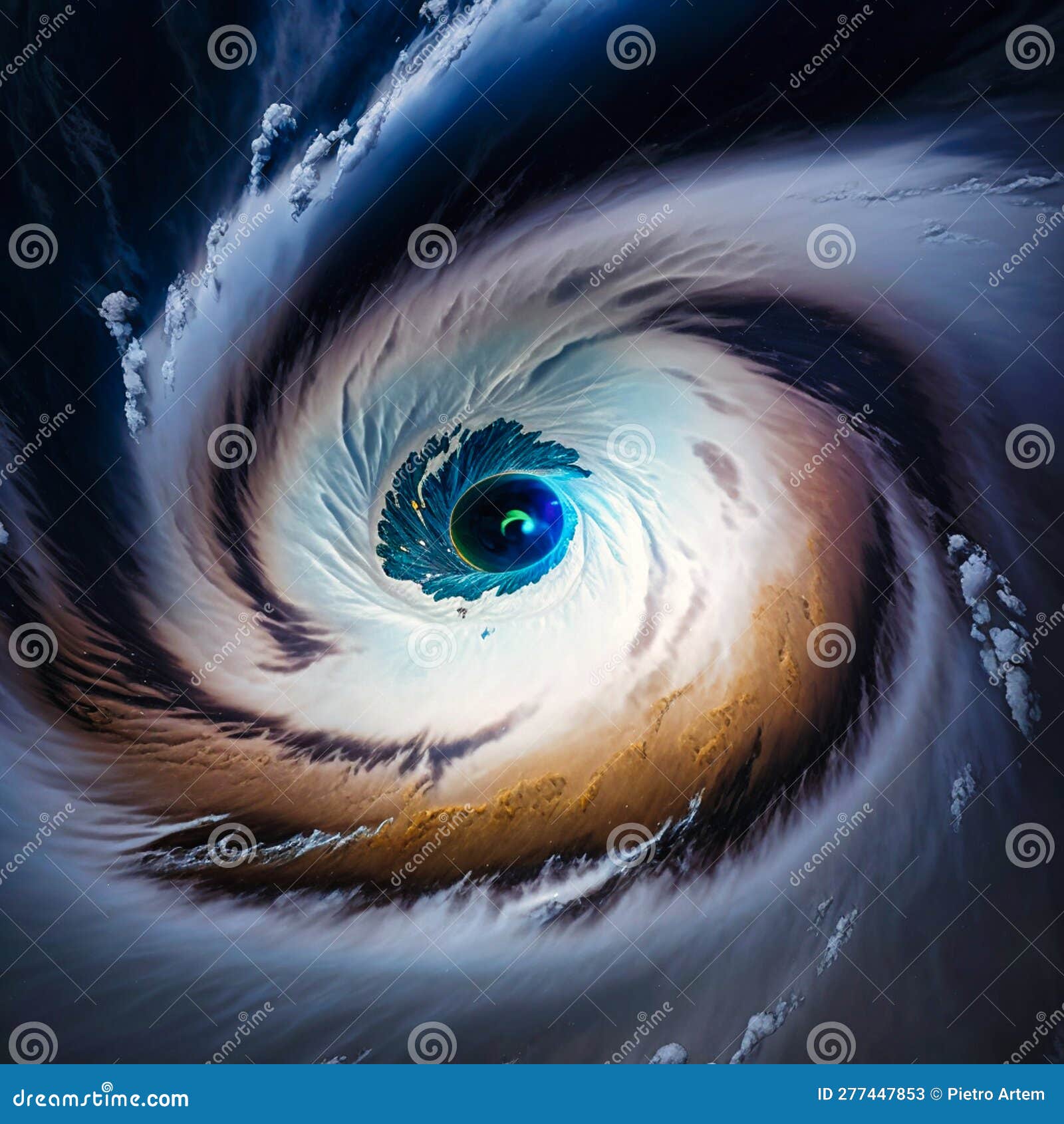 A View of the Eye of a Cyclone from Space, Generative AI Stock ...