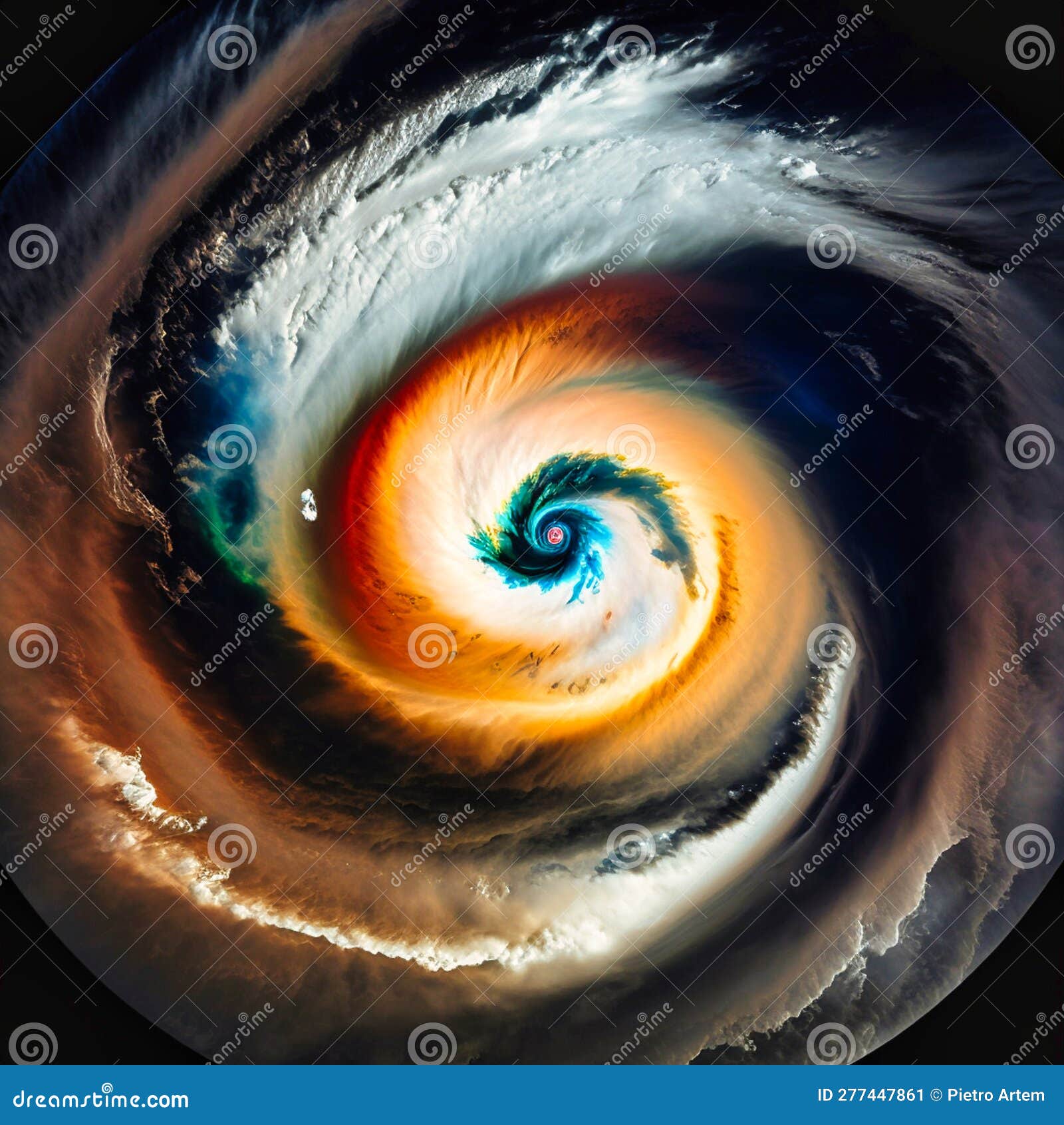 A View of the Eye of a Cyclone from Space, Generative AI Stock ...