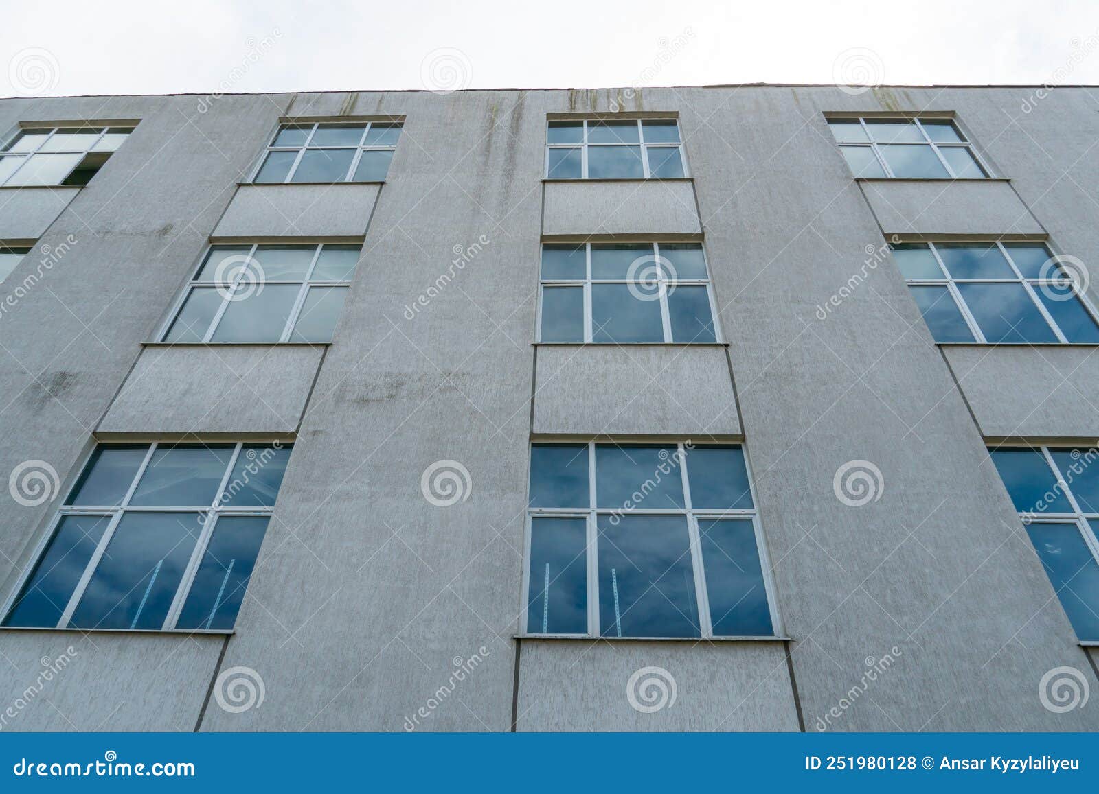 View of the Facade of an Office Building with Large Windows. New Wide ...