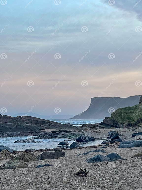 View of Fairhead Ballycastle Beach Stock Photo - Image of view, ocean ...
