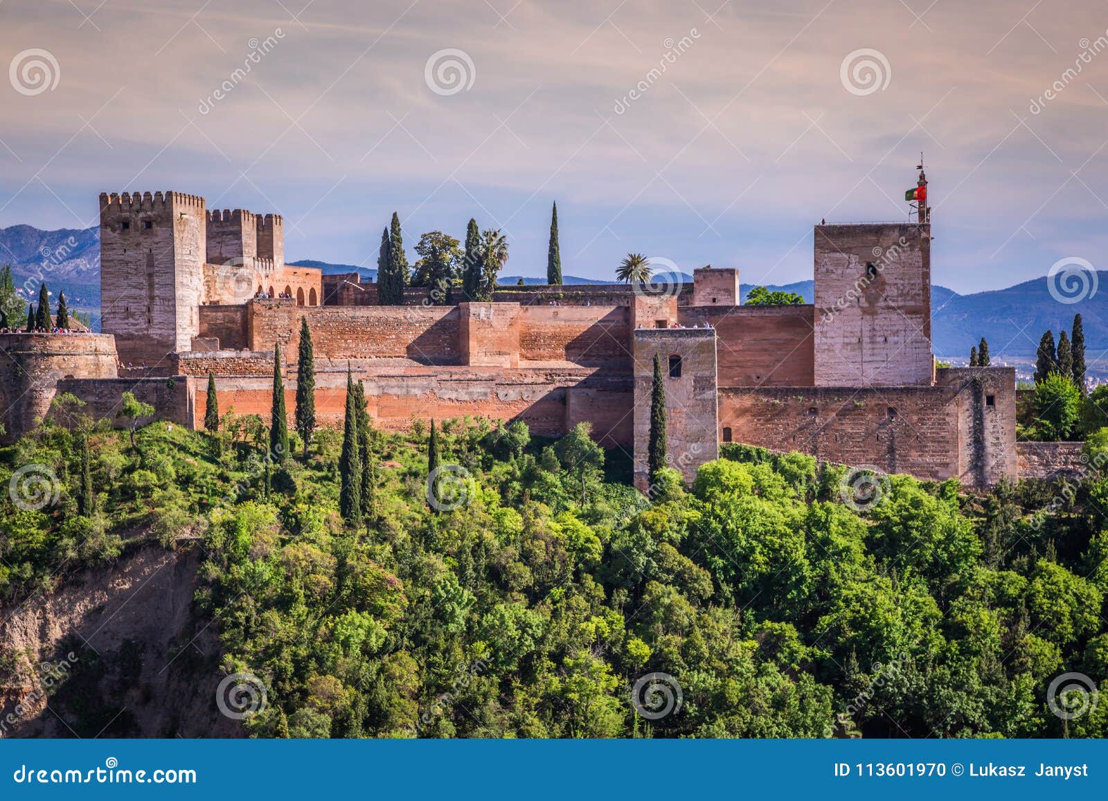 View of the Famous Alhambra, Granada, Spain. Stock Photo - Image of ...