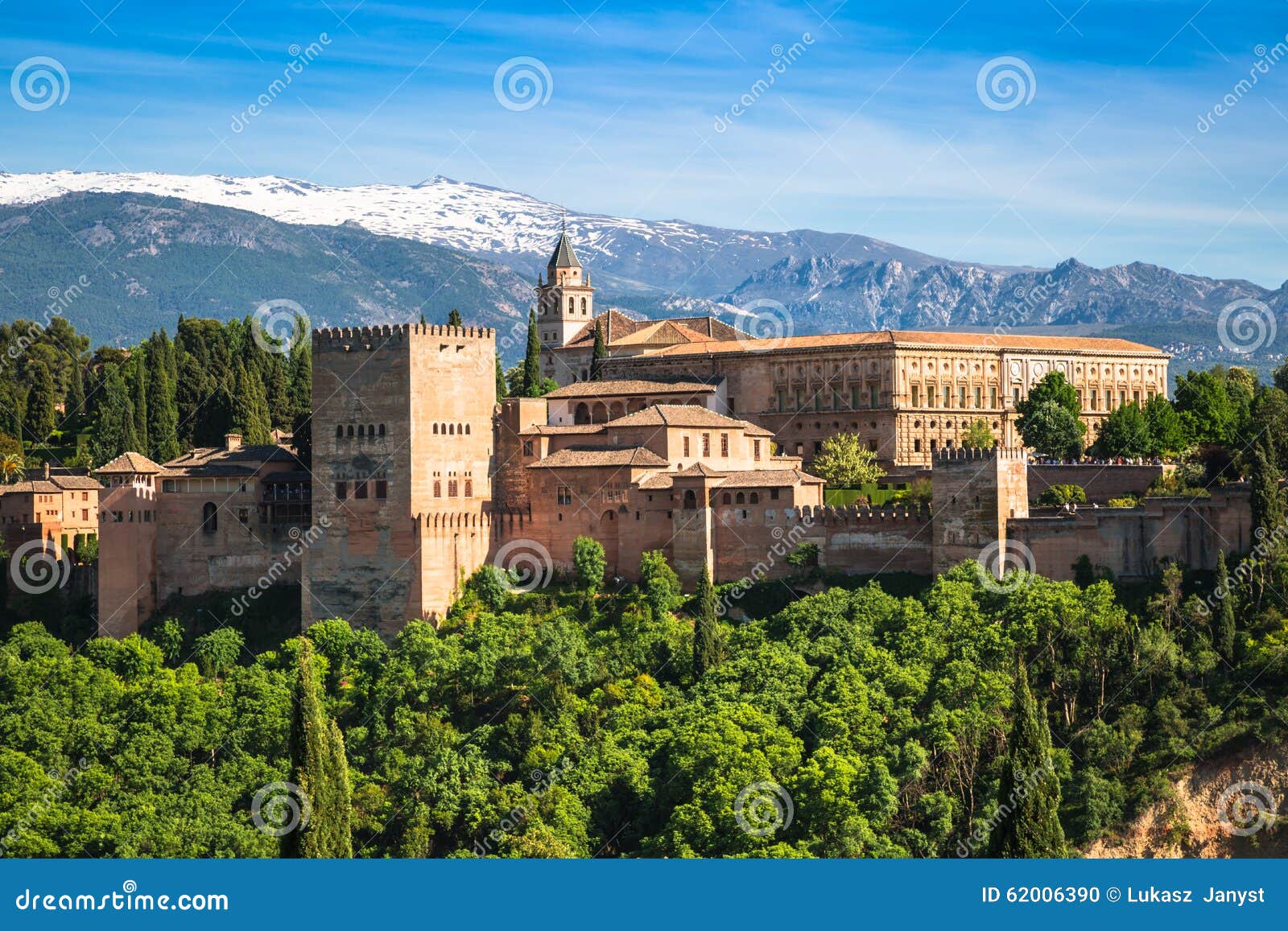 View of the Famous Alhambra, Granada, Spain. Stock Photo - Image of ...