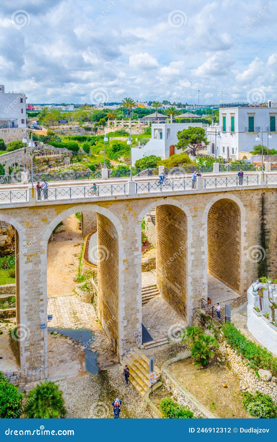 View of a Famous Bridge in the Italian Town Polignano a Mare...IMAGE ...