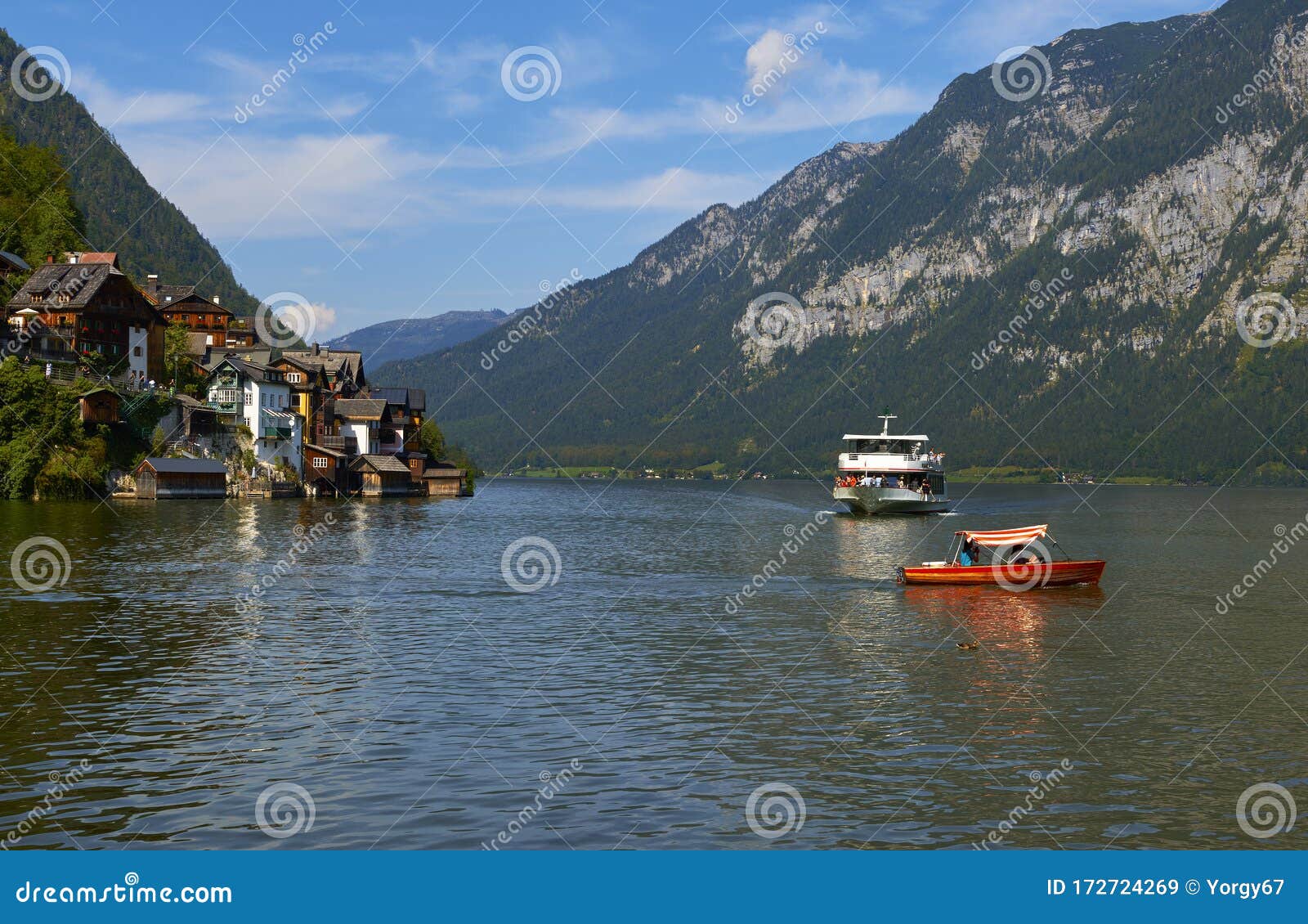 View on the Famous Hallstatt Town Editorial Stock Image - Image of ...