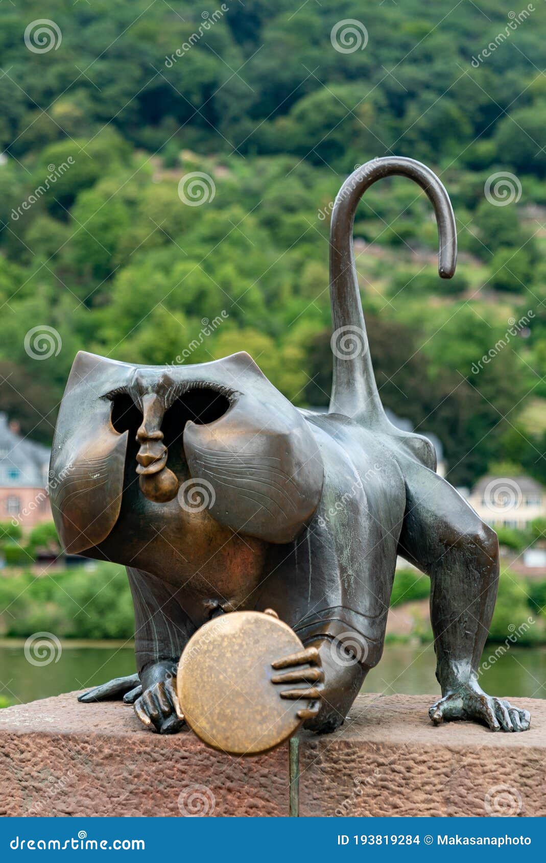 View of the Famous Heidelberg Bridge Monkey Editorial Stock Image ...