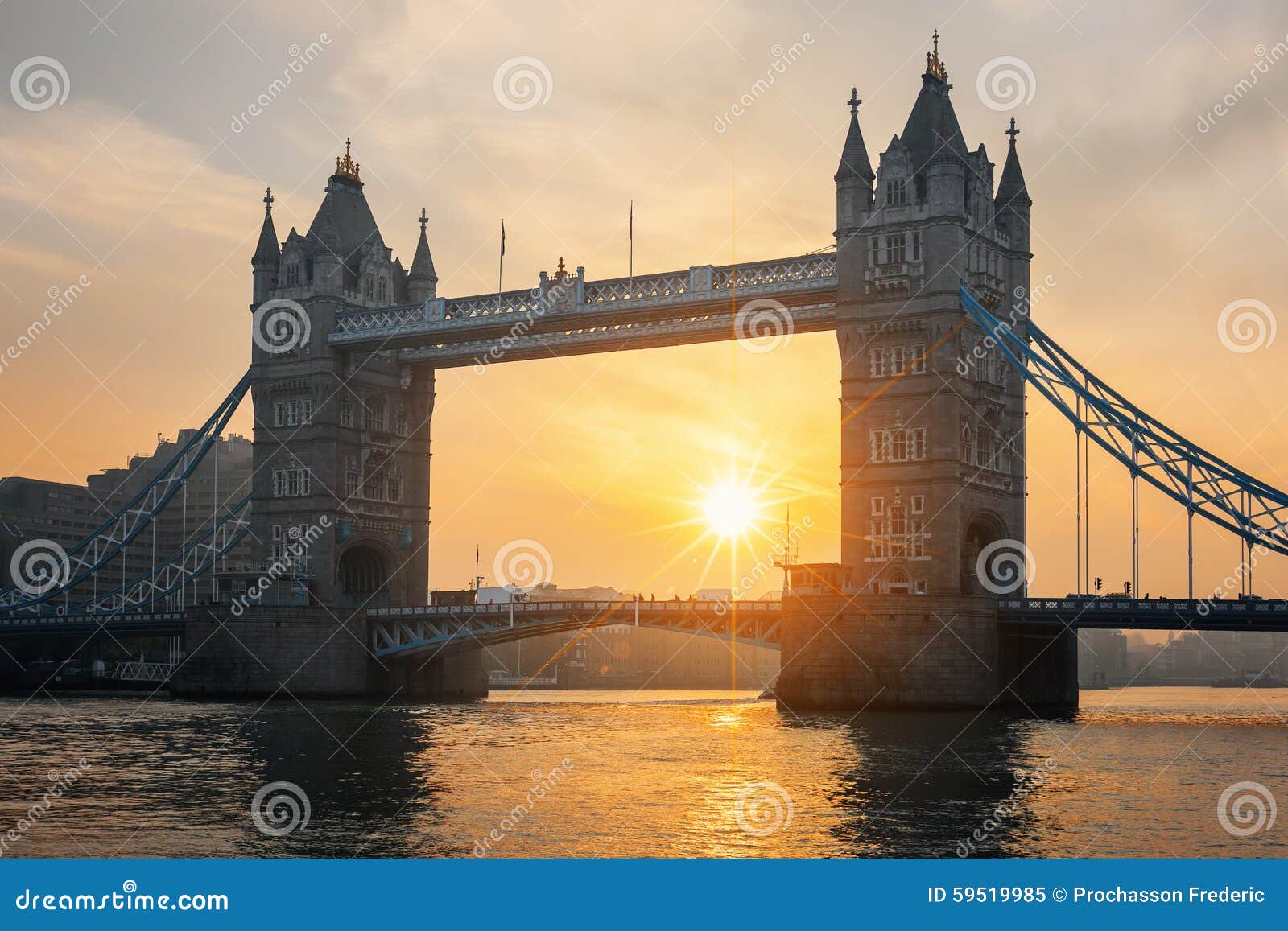 View of Famous Tower Bridge at Sunrise Stock Image - Image of scene ...