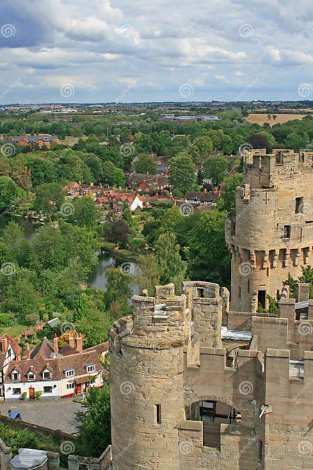 View from Famous Warwick Castle Stock Image - Image of grey ...