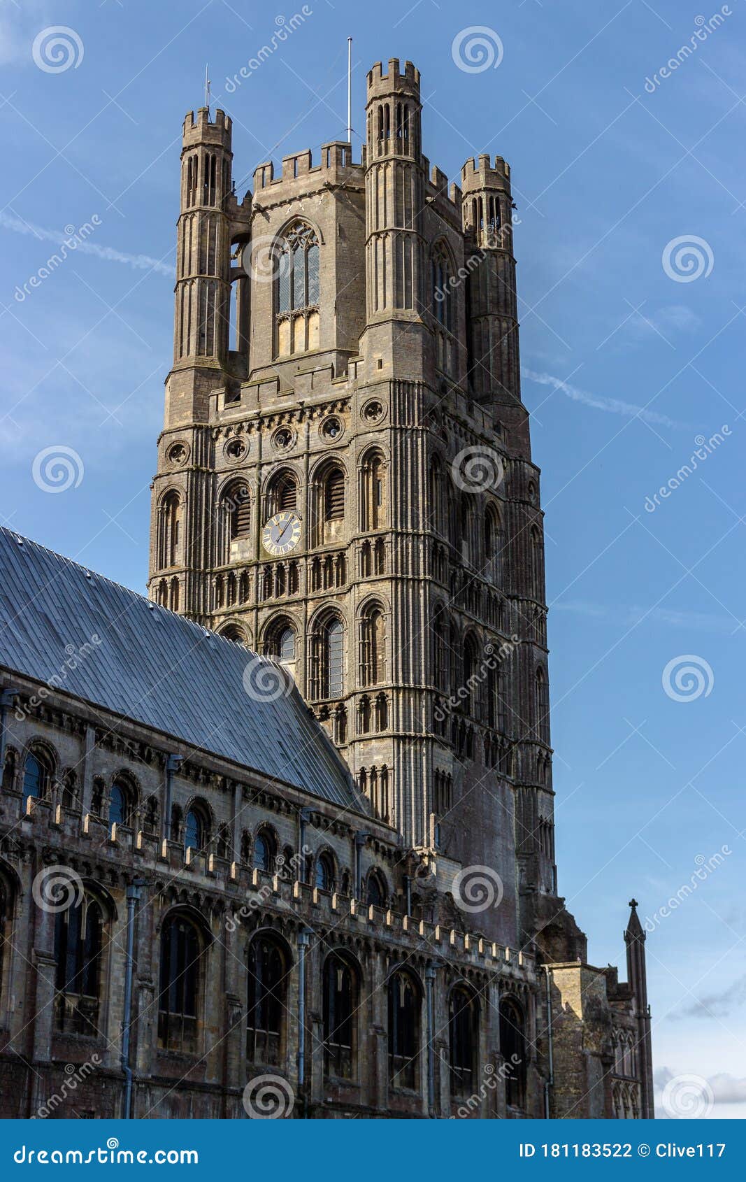 West Tower of Ely Cathedral Stock Photo - Image of nopeople, building ...