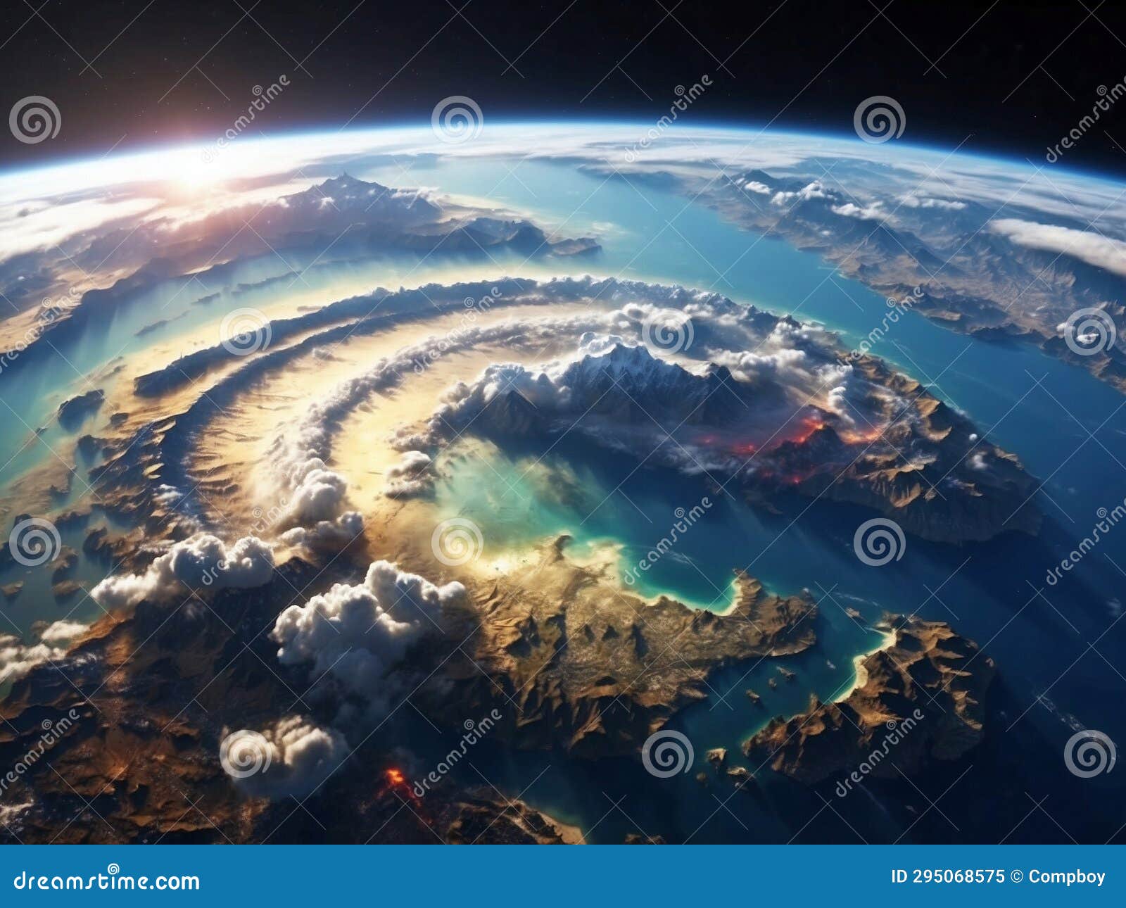 View of fantasy earth stock image. Image of astronomy - 295068575