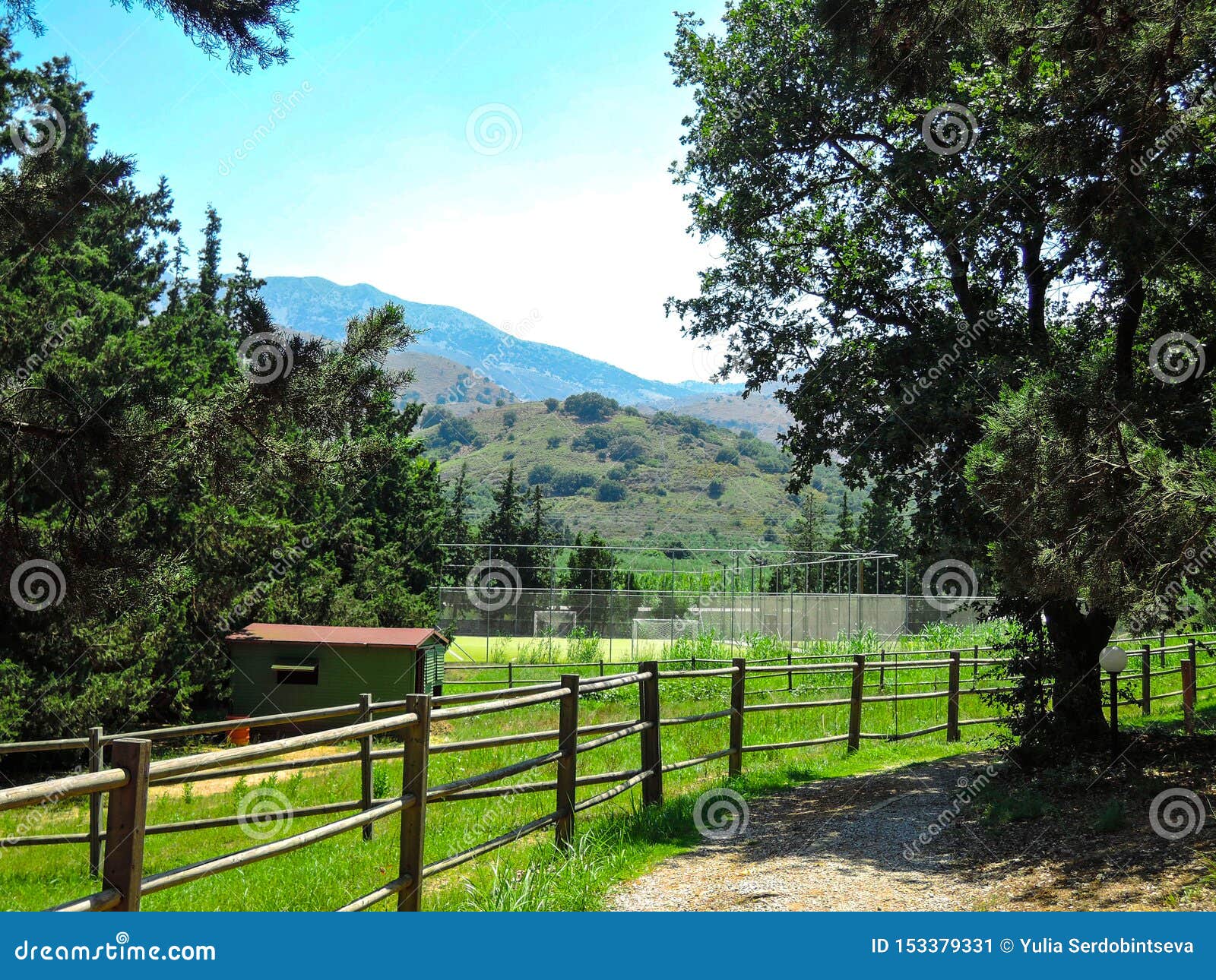 View of a Farm Gate Leading into Lush Green Countryside. Stock Image ...