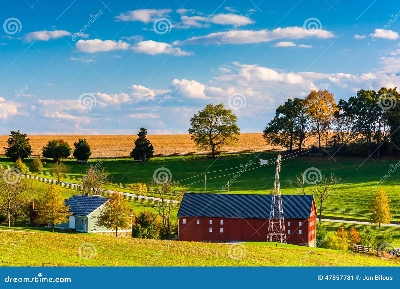 View of a Farm in Rural York County, Pennsylvania. Stock Image - Image ...