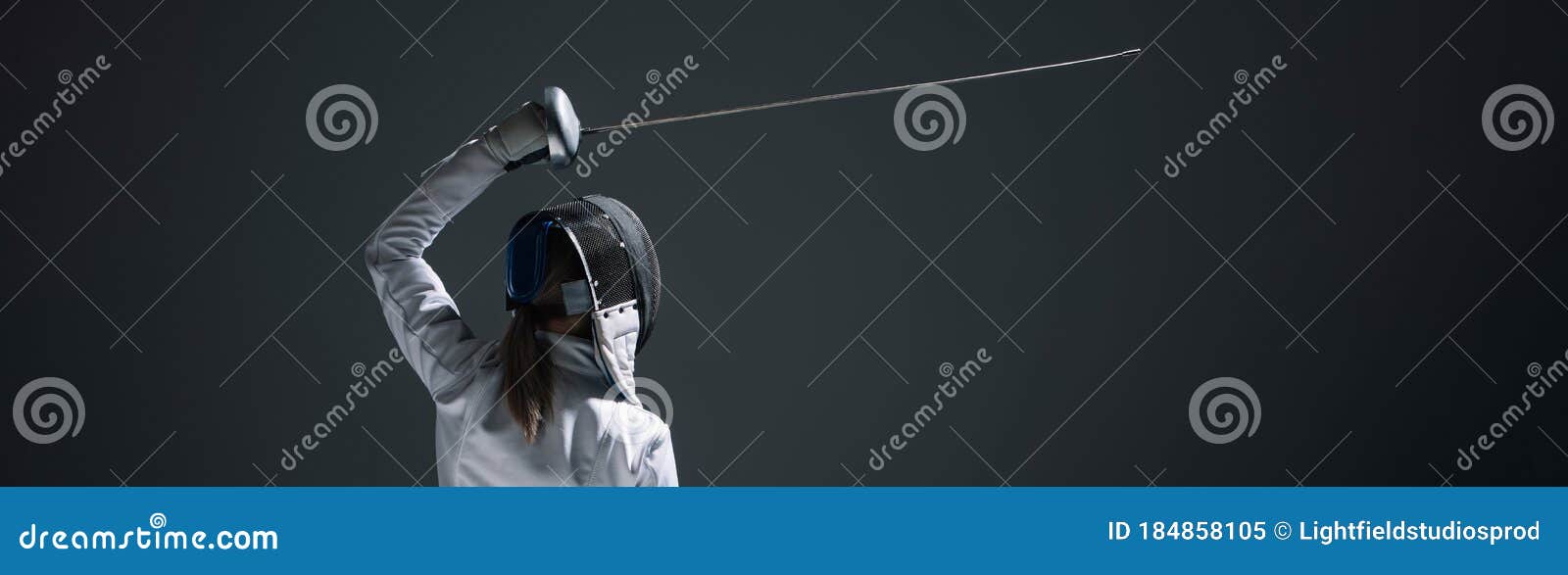View of Fencer Training with Rapier Stock Image - Image of panoramic ...