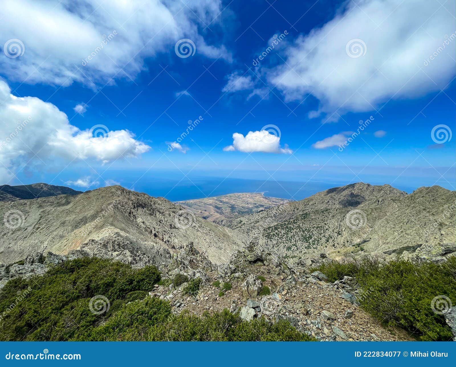 The View from Fengari Peak in Samothrace Stock Image - Image of rock ...