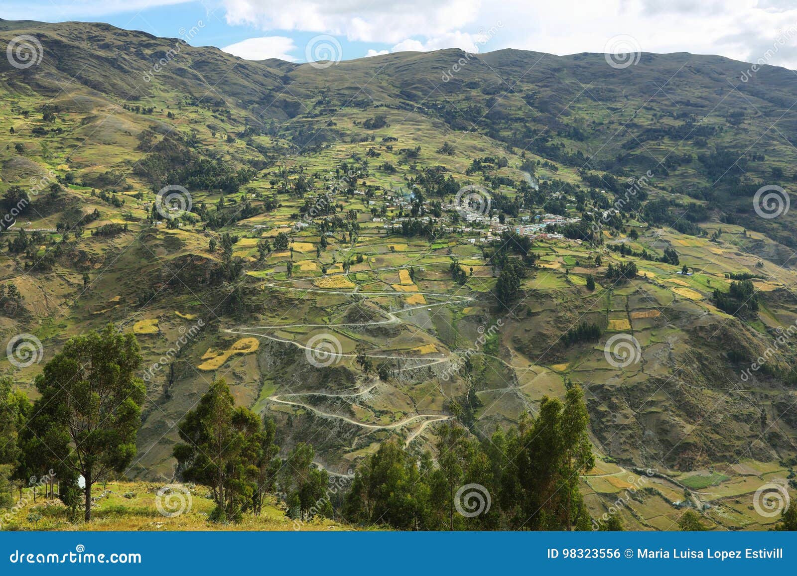 View of Fields in the Way To Huanuco, Peru Stock Photo - Image of huari ...