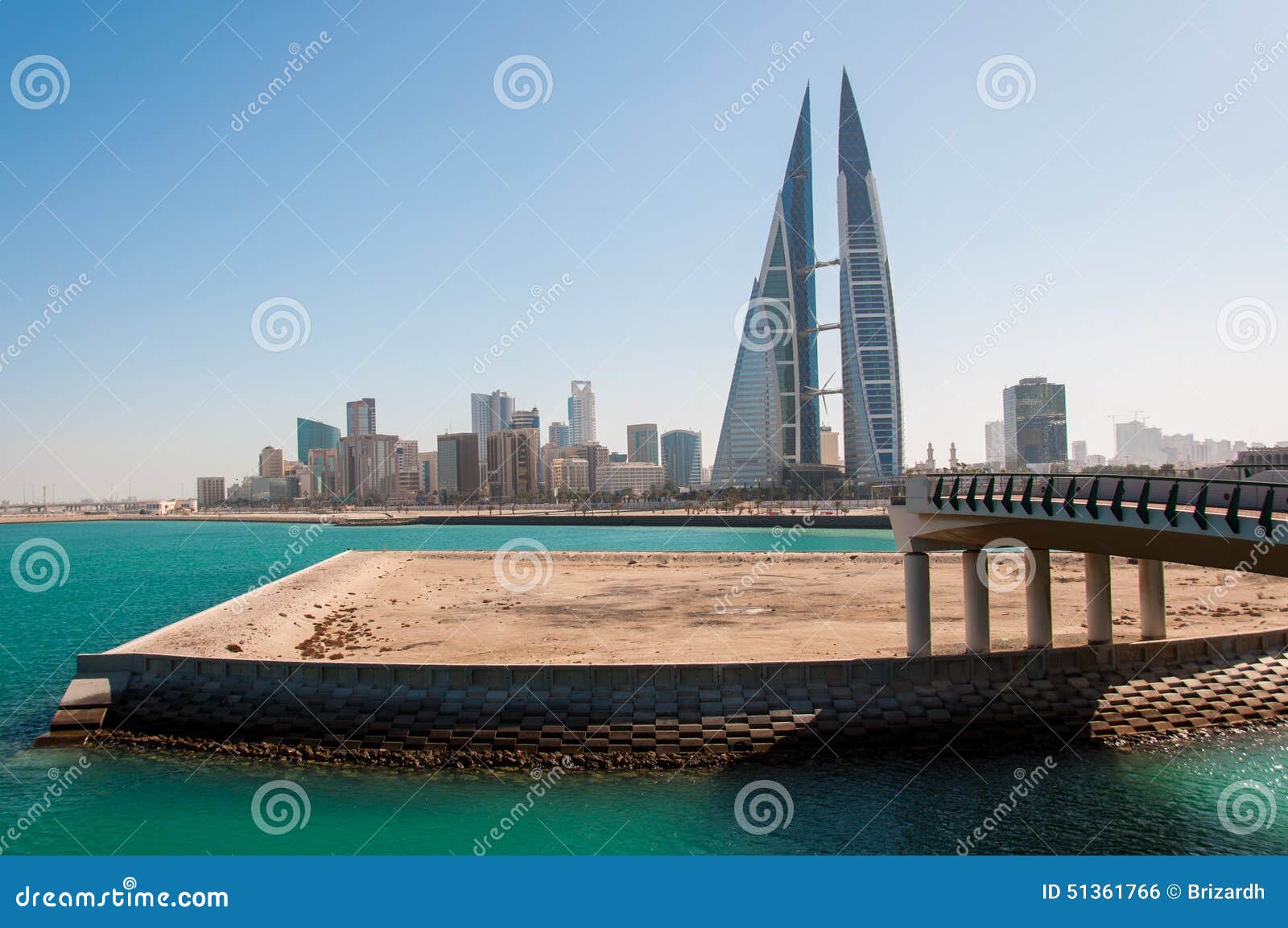 View of Financial District of Manamah, Bahrain Stock Photo - Image of ...