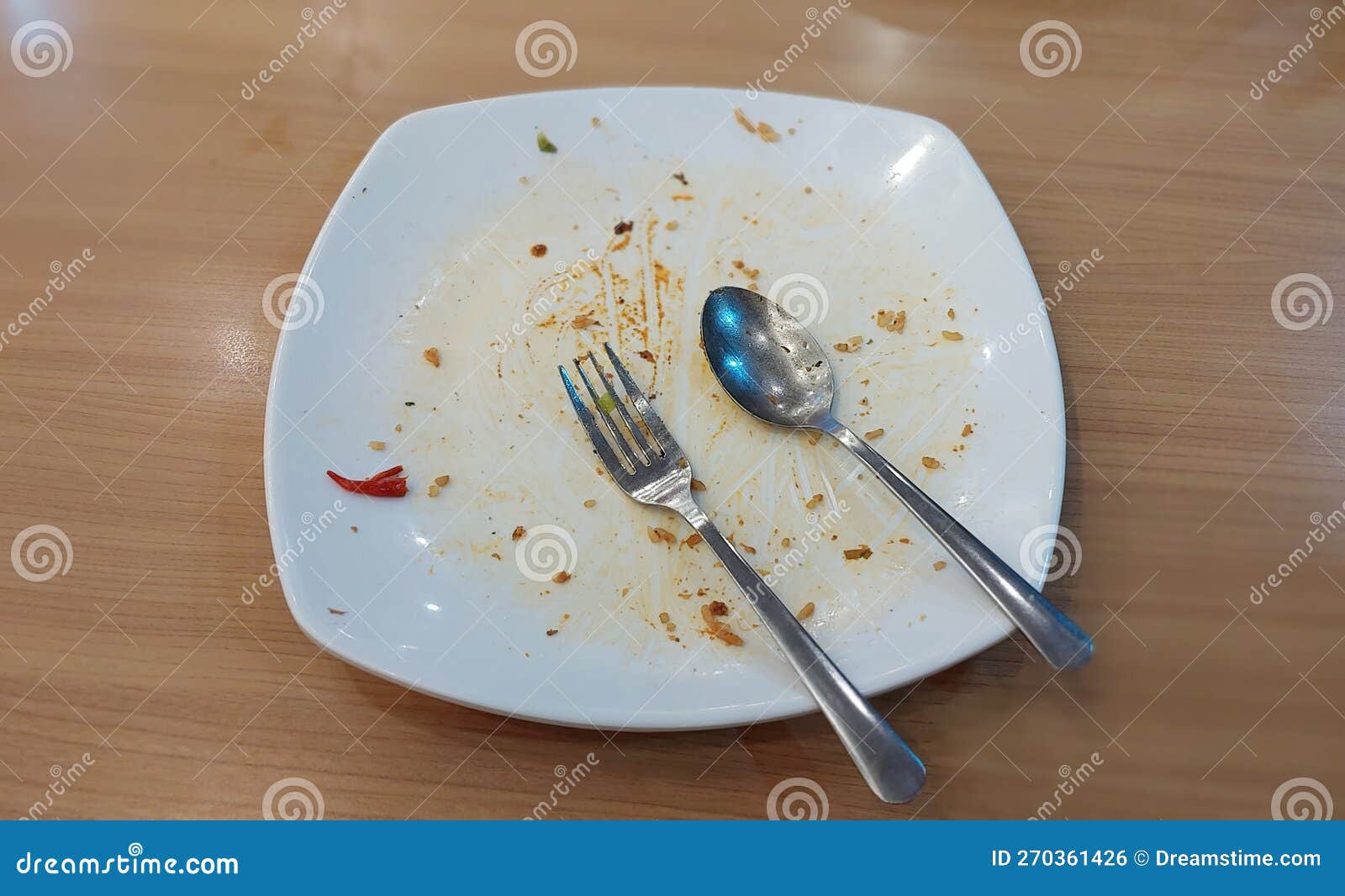 A View of a Finished Eating Plate Stock Photo - Image of lunch, plate ...