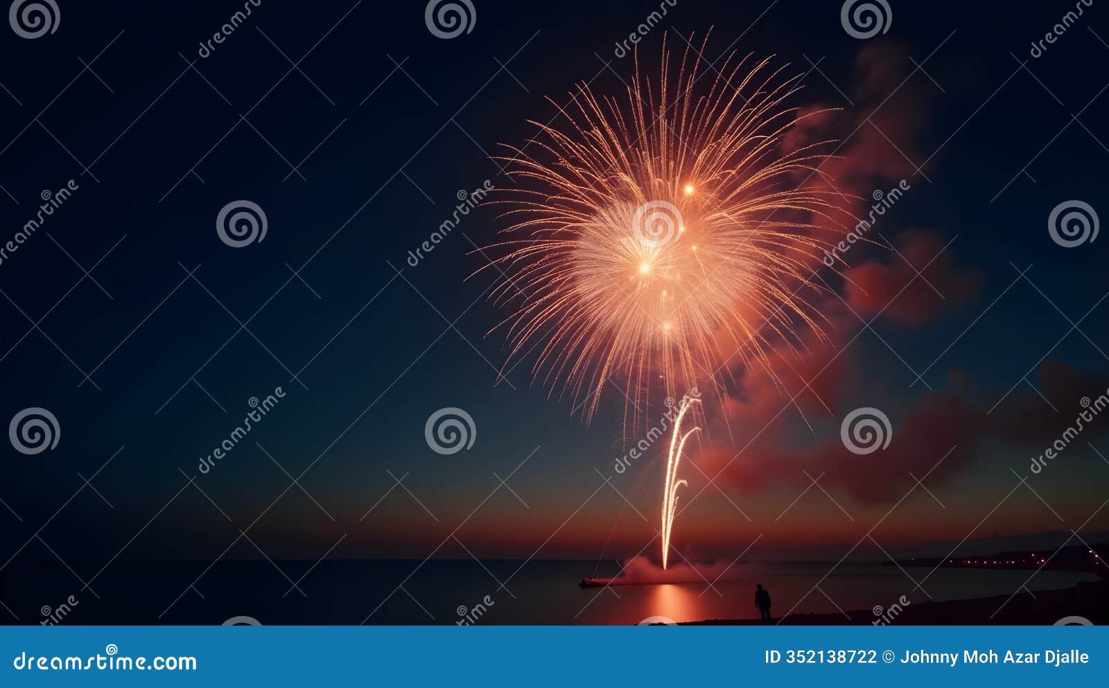 Fireworks Exploding in the Night Sky with Glowing Embers and Smoke ...