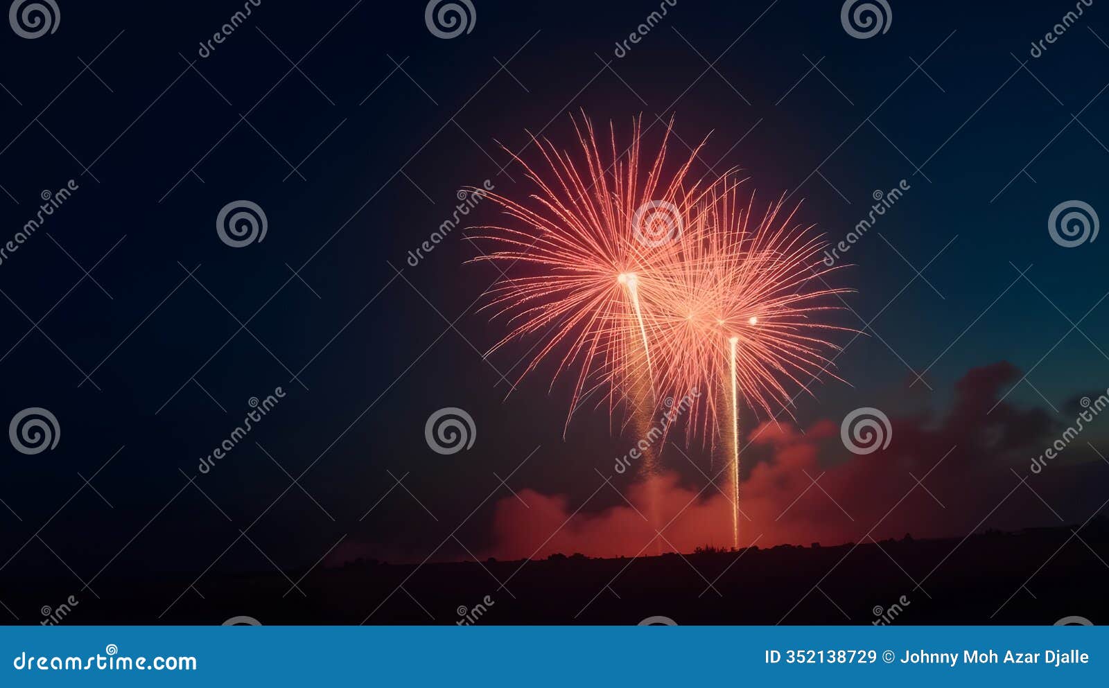 Fireworks Exploding in the Night Sky with Glowing Embers and Smoke ...