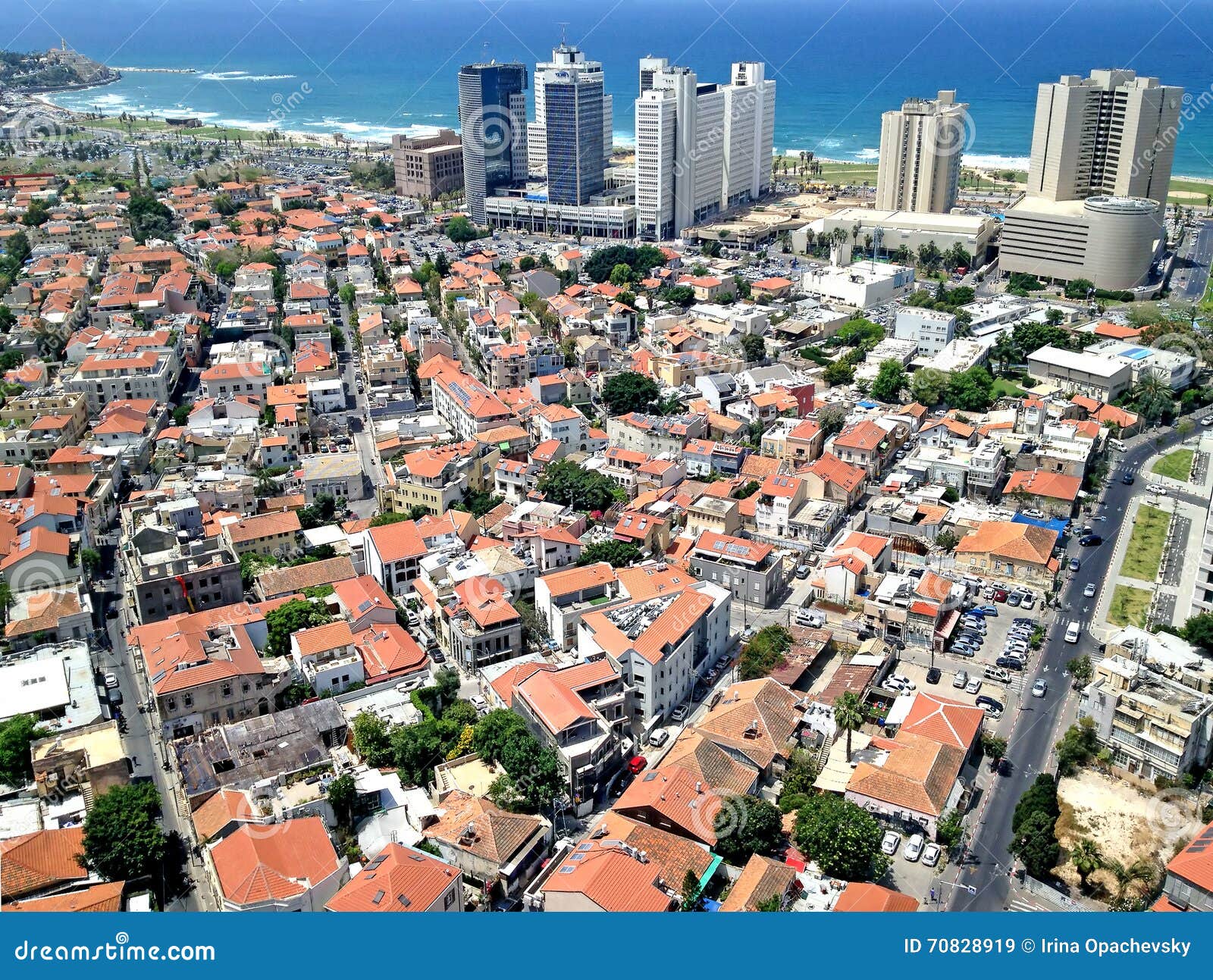 View of the First District of Tel Aviv from a Height Stock Image ...
