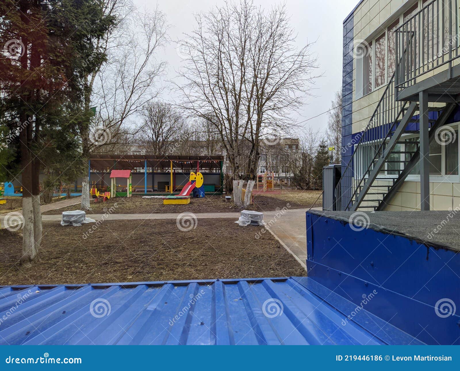 View from the First Floor Window To the Playground Stock Photo - Image ...