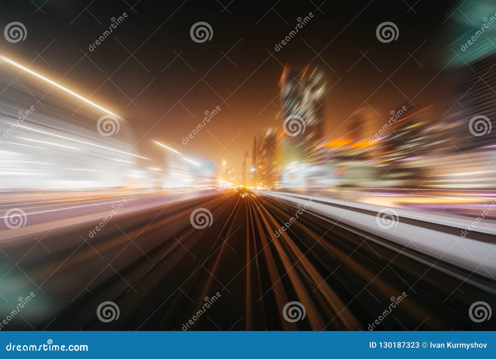 Speed Motion Blur Abstract Background at Night Stock Image - Image of ...