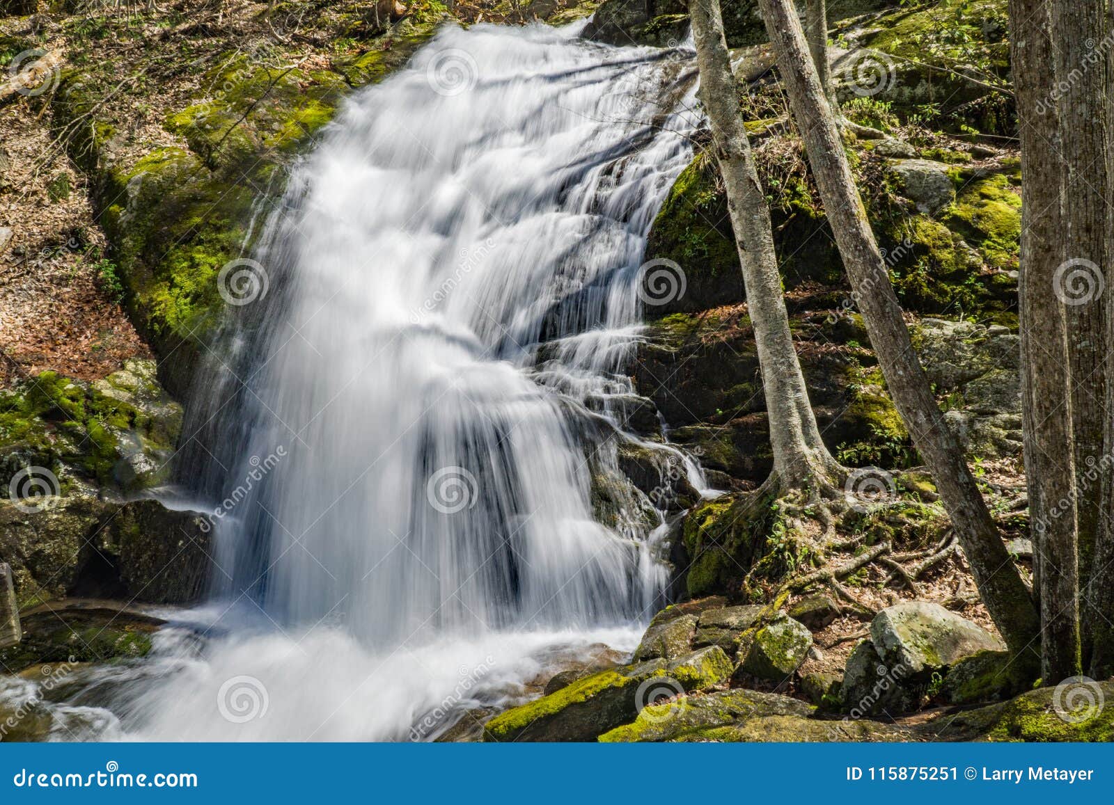 A View of the First Waterfall at the Base Crabtree Falls Stock Image ...