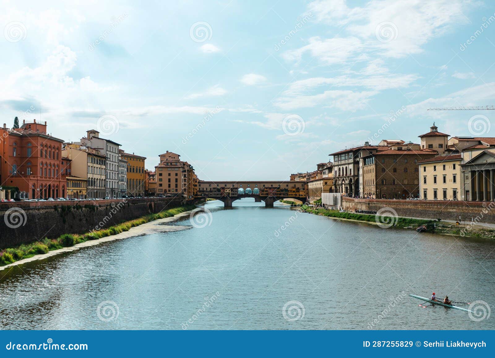 View of Florence from the Arno River,Italy Stock Image - Image of ...