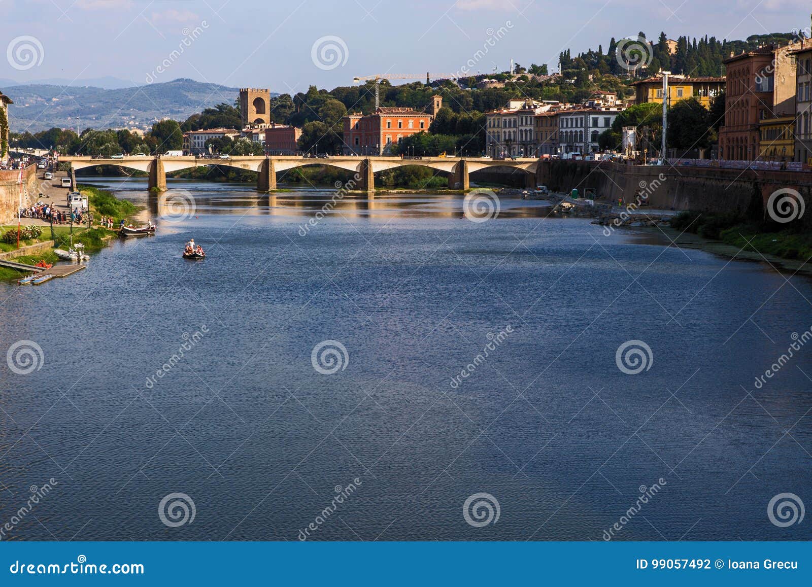 View of Florence from Arno River Editorial Photography - Image of ...