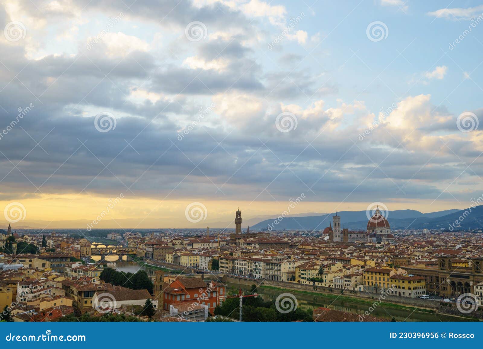 The Florence Skyline Beneath A Summer Sun Royalty-Free Stock ...