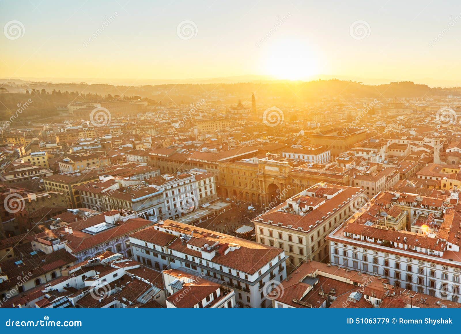 View of Florence at Sunset, Italy. Stock Image - Image of city ...