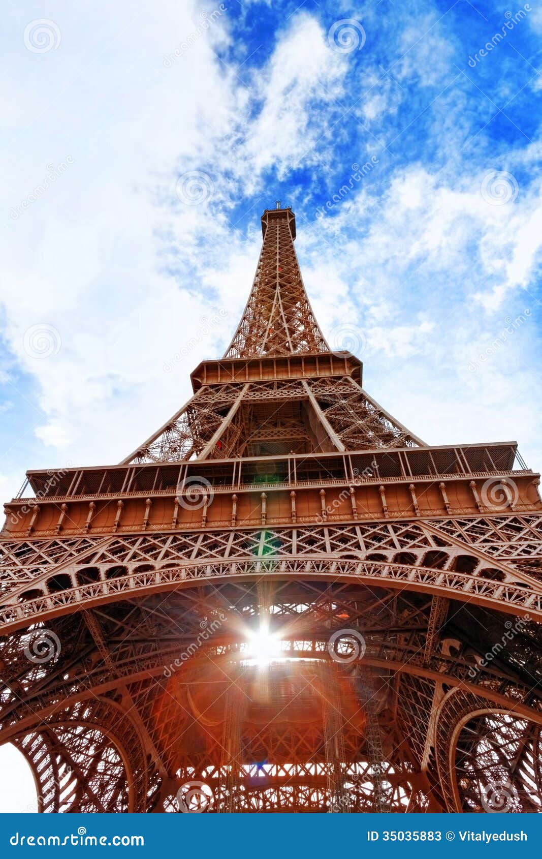 View at Foot of Eiffel Tower. Stock Image - Image of arch, architecture ...