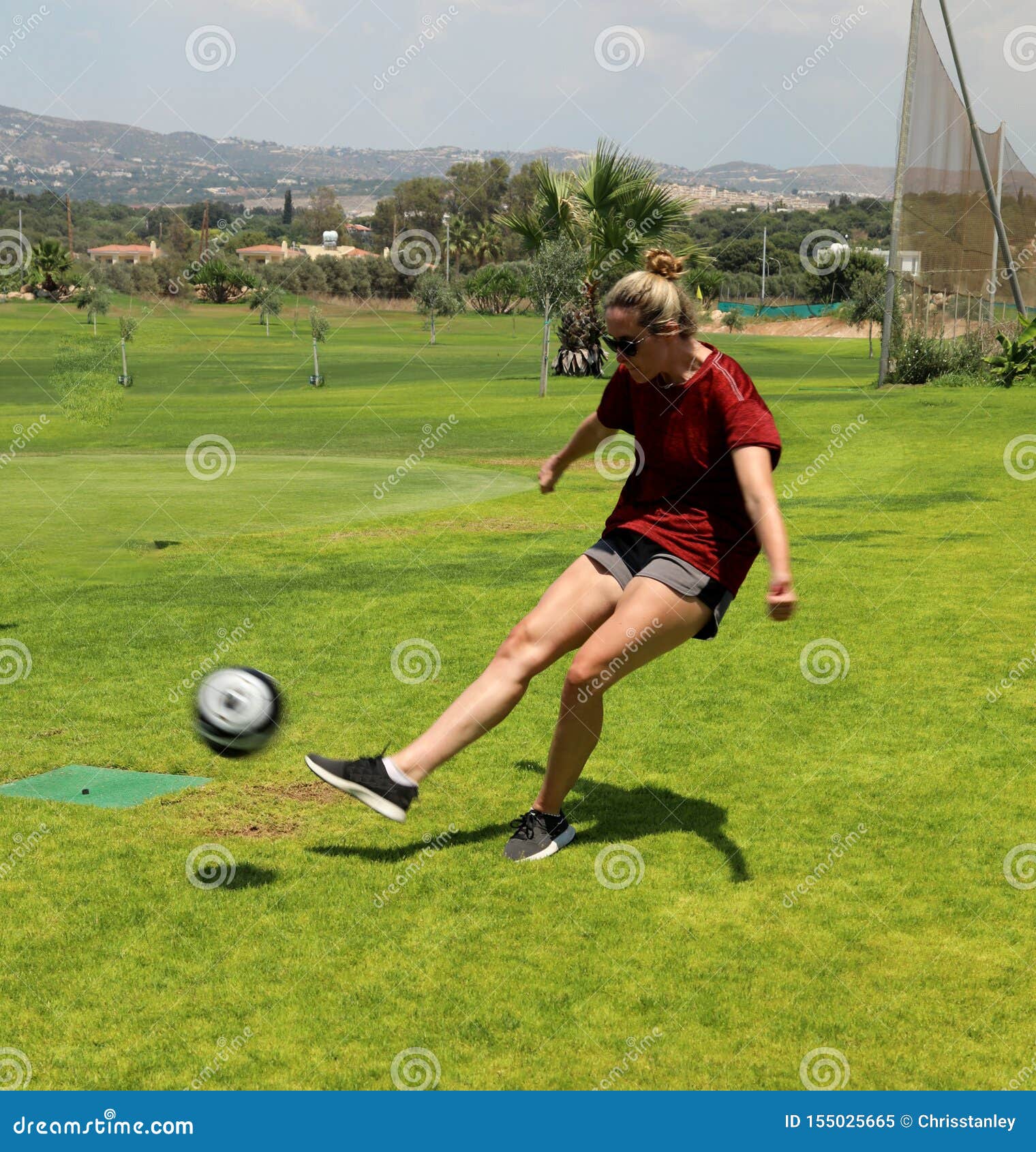 Foot golf in cyprus stock image. Image of club, golf - 155025665