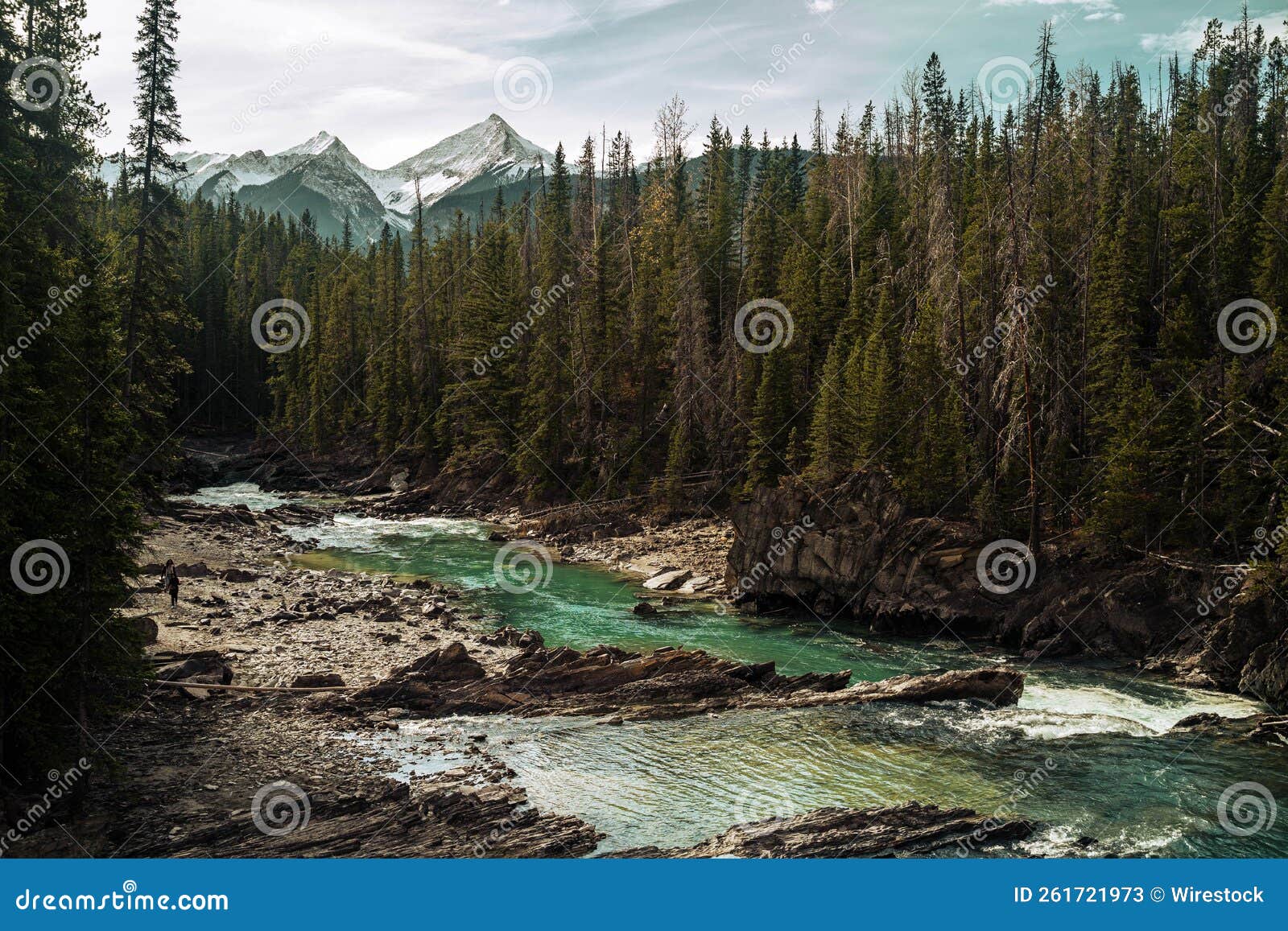 View of the Forest, Mountains and a River Stock Image - Image of ...