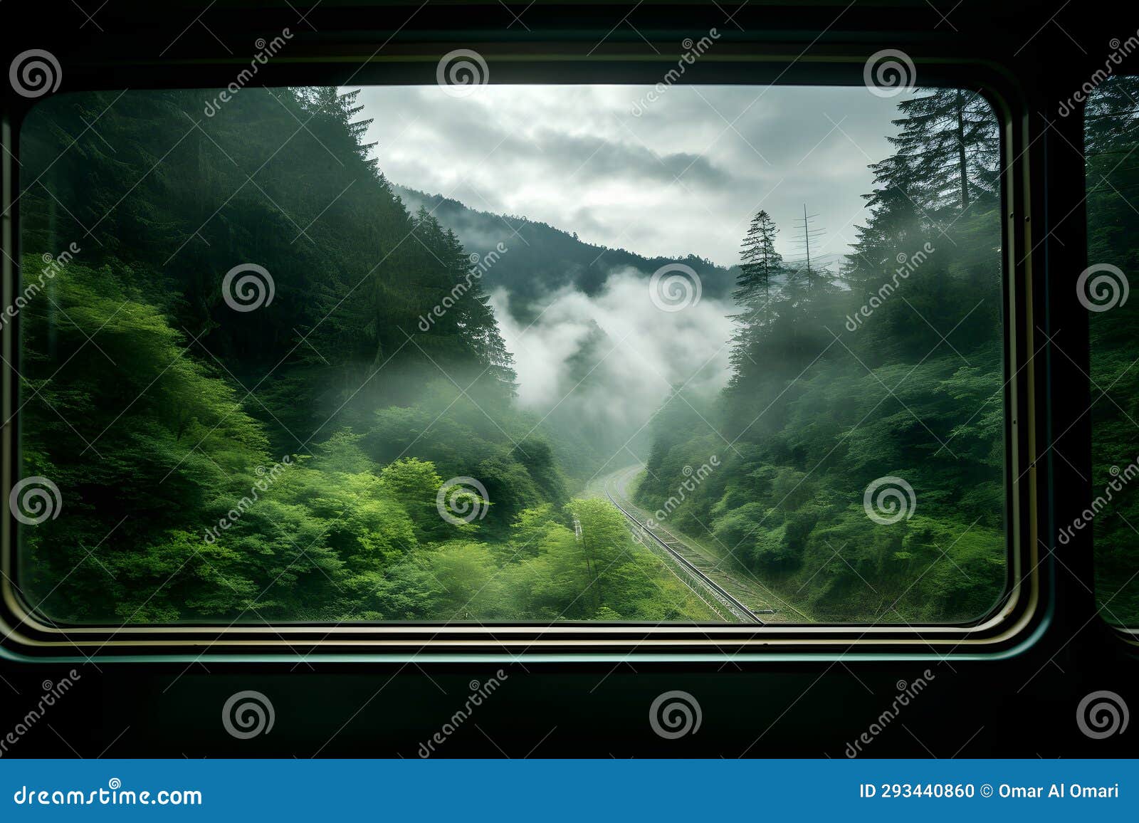 A View of a Forest from a Train Window.Window View from Train Window ...